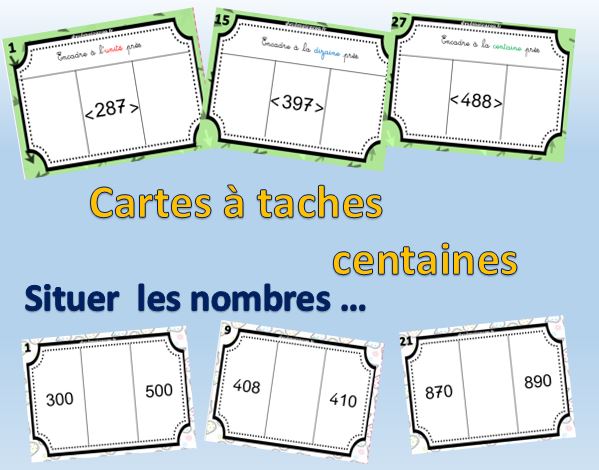 Cartes à tâches pour situer et calculer les centaines - Dys é moi