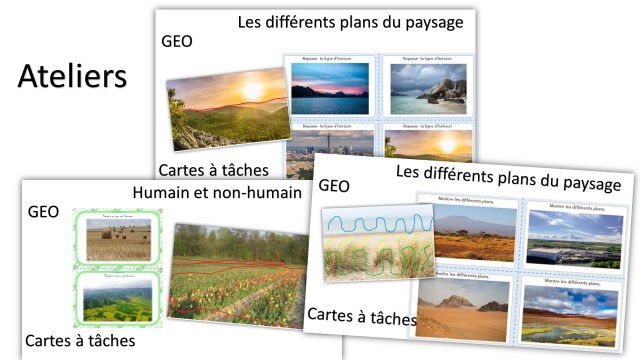 Géographie travailler le paysage en cartes à tâches